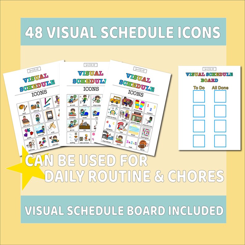 Visual Schedule for Kids Daily Routine Schedule for Kid Chore Chart for ...