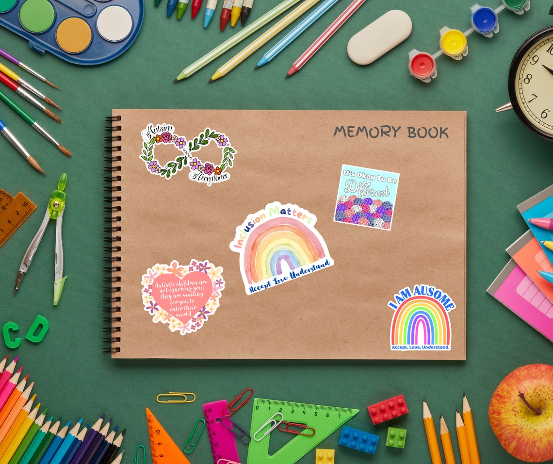 Pink Heart Autism Acceptance Sticker, Autism Awareness Sticker, ABA ...