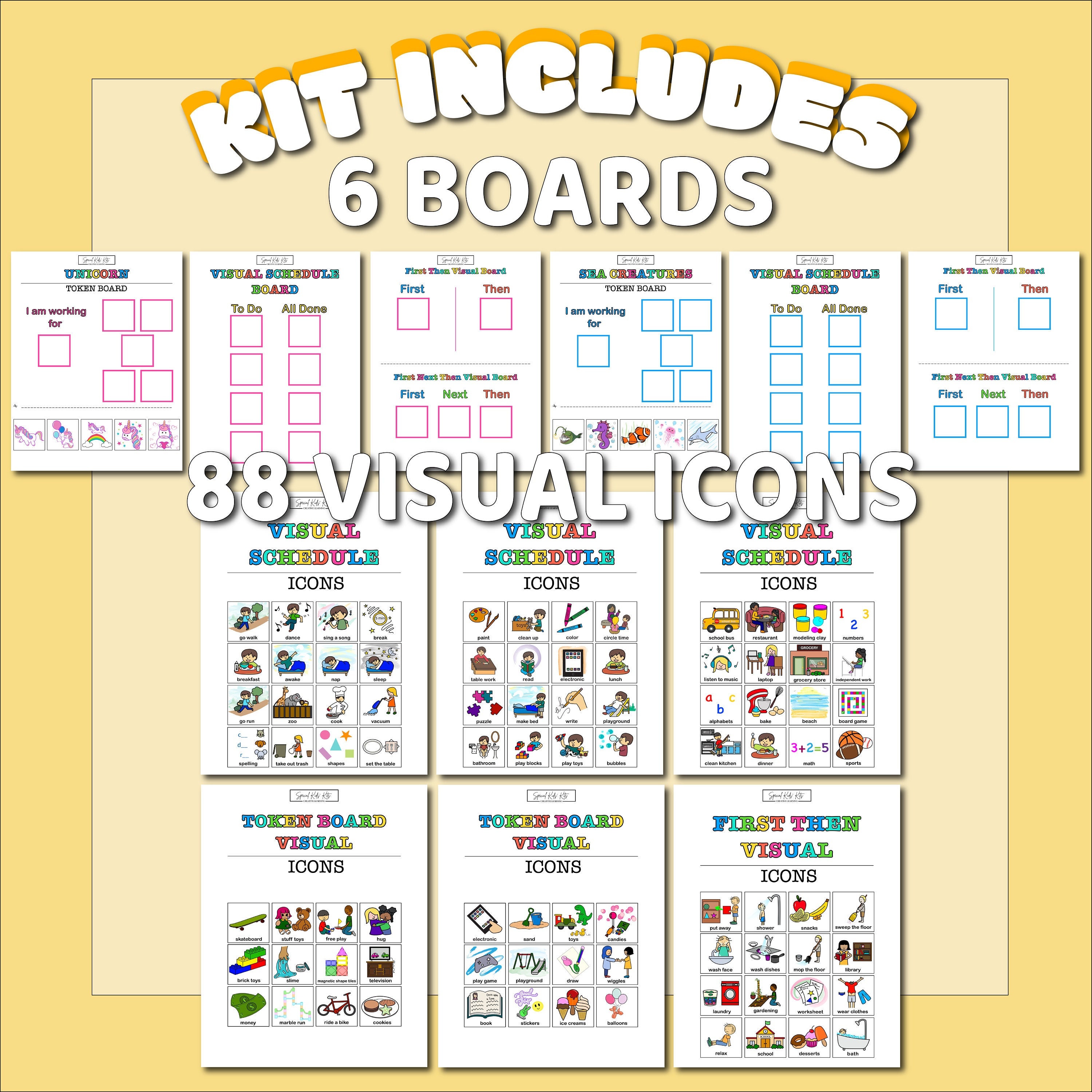 Printable Kids Daily Routines Bundle Visual Schedule Kit for Autism ...