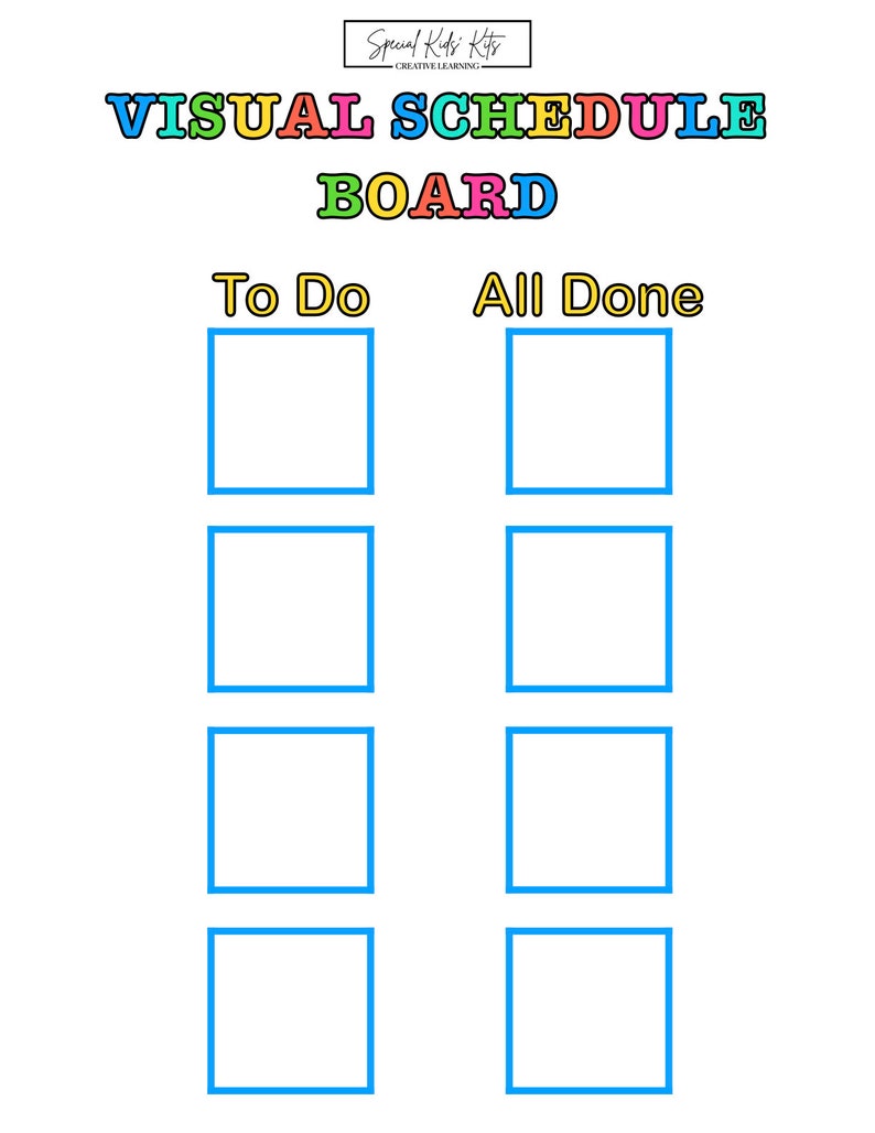 Instant Download Visual Schedule for Kids Daily Routine Chore Chart ...