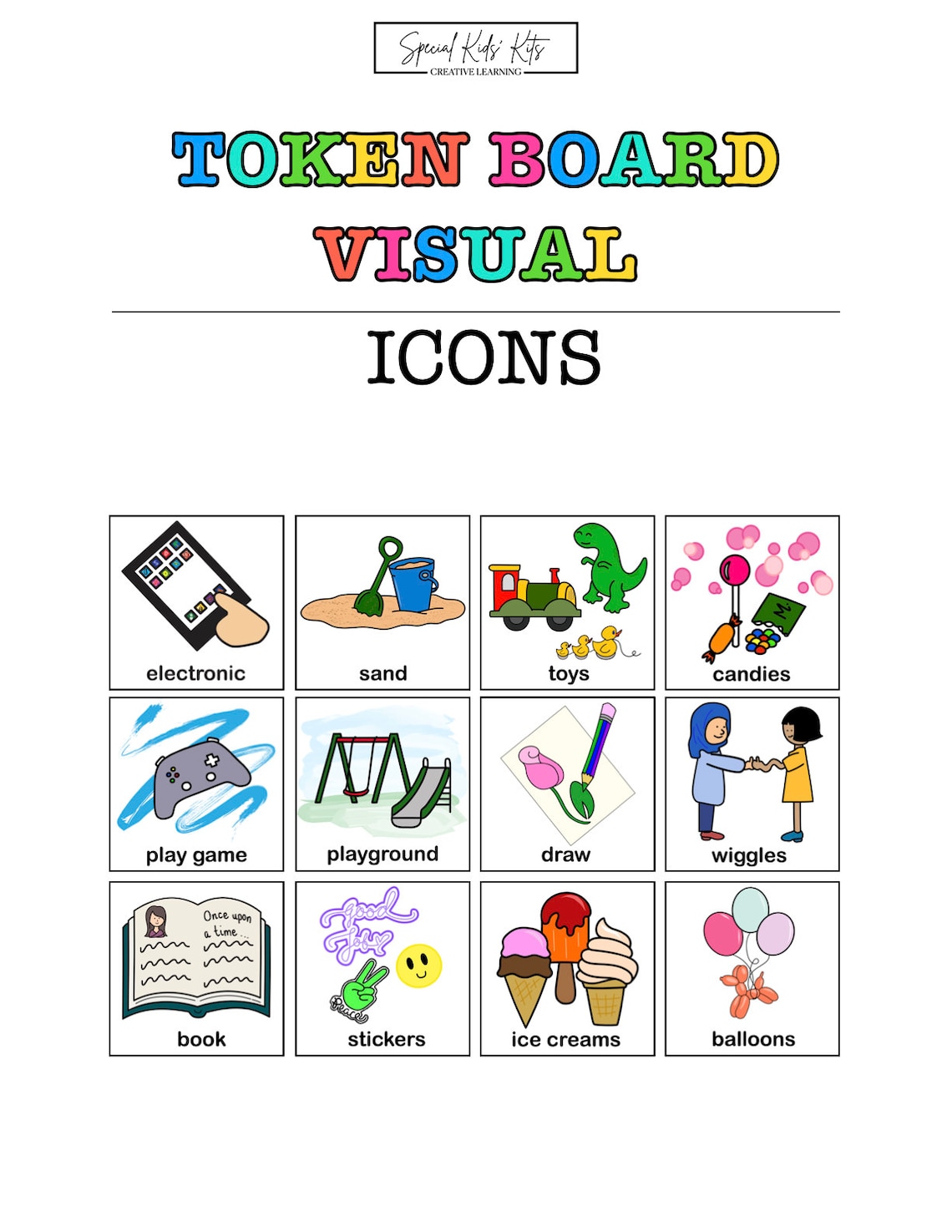 Printable Kids Token Board Token Board for Autism or ADHD Reward Chart ...