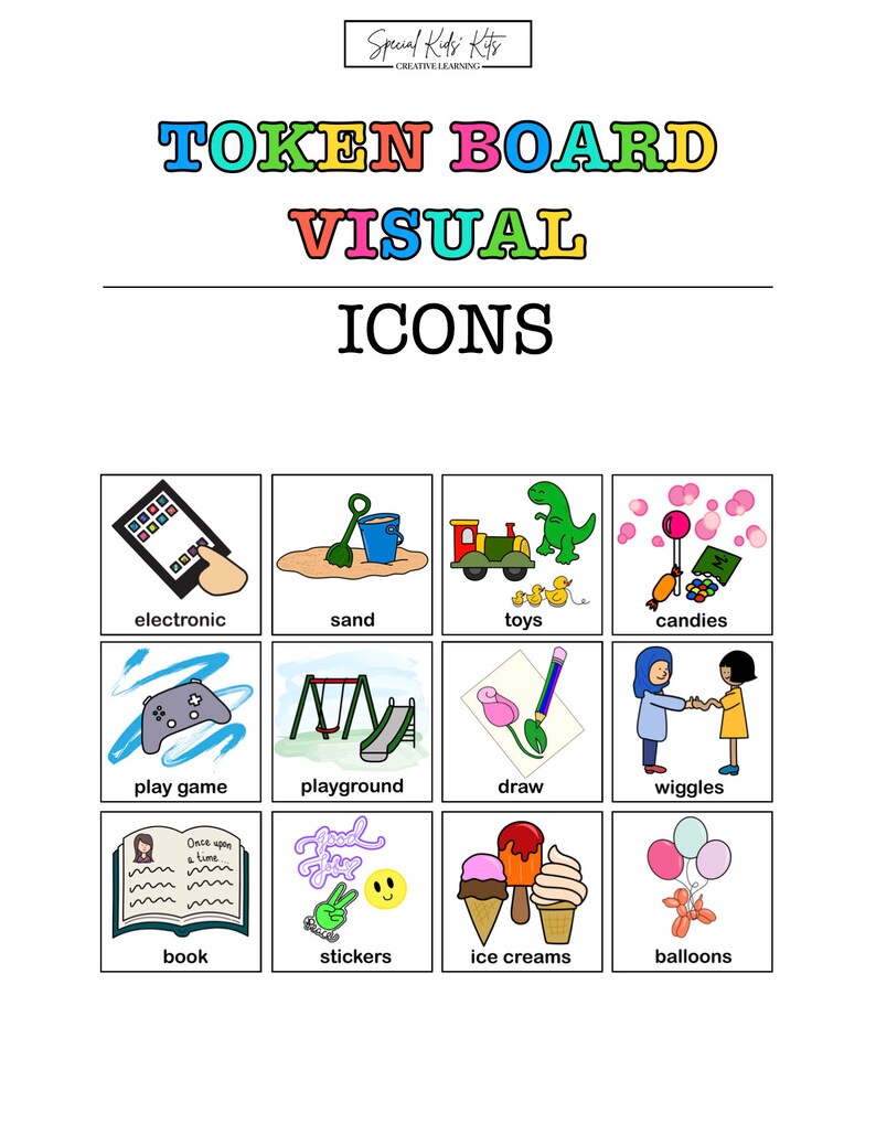 Printable Kids Token Board Token Board for Autism or ADHD Reward Chart ...