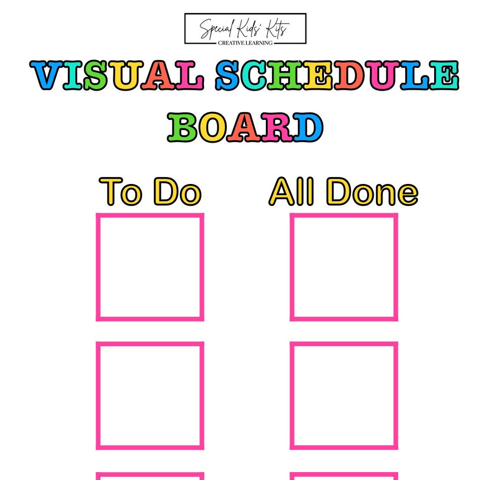 Instant Download Pink Visual Schedule for Kids Responsibility Chart ...
