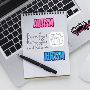 Pink Accept Teach Love Understand Sticker, Autism Acceptance Sticker ...