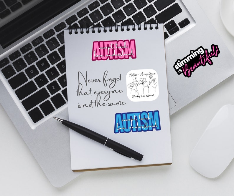 Pink Accept Teach Love Understand Sticker, Autism Acceptance Sticker ...