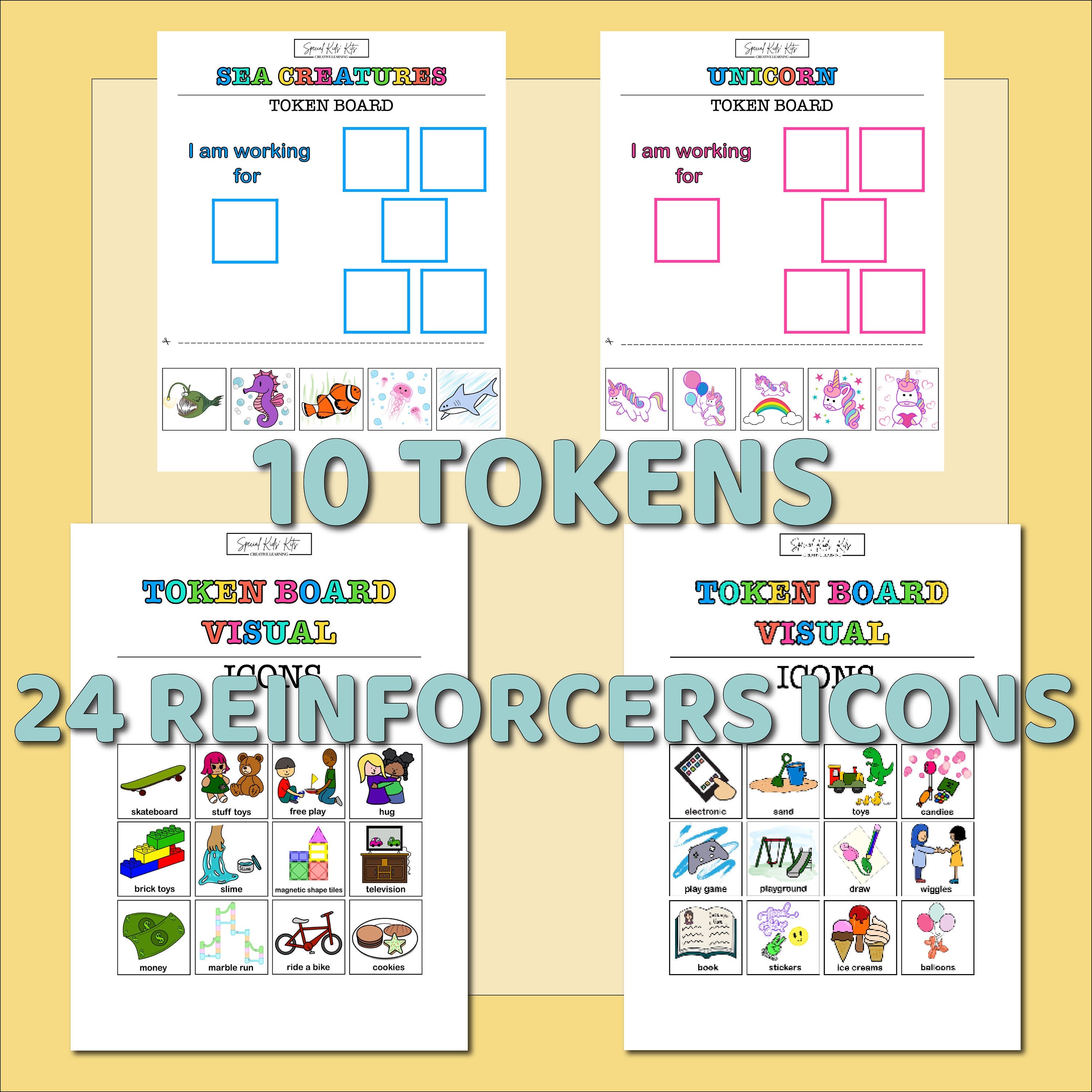 Printable Kids Token Board Token Board for Autism or ADHD Reward Chart ...