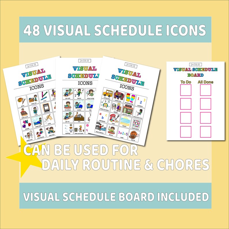 Instant Download Pink Visual Schedule for Kids Responsibility Chart ...