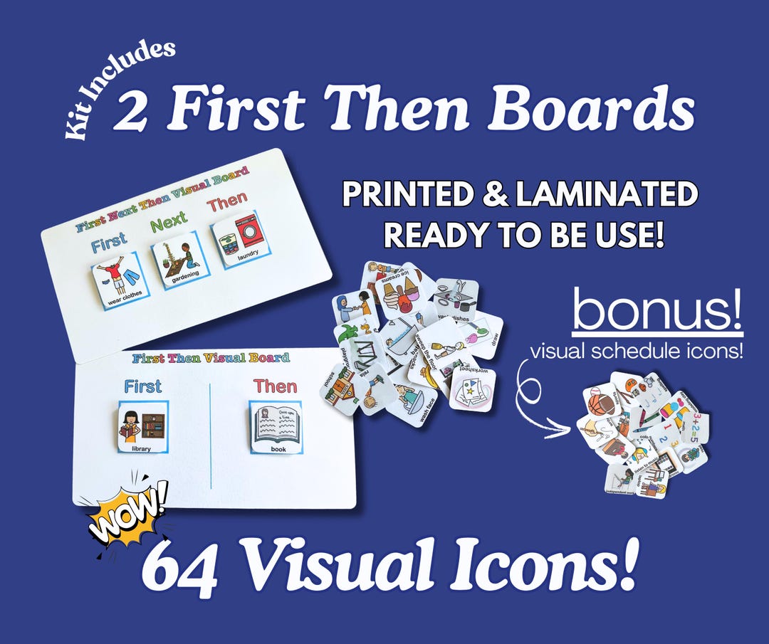 First and Then Visual Schedule Autism Now and Next Board Pecs Printable ...