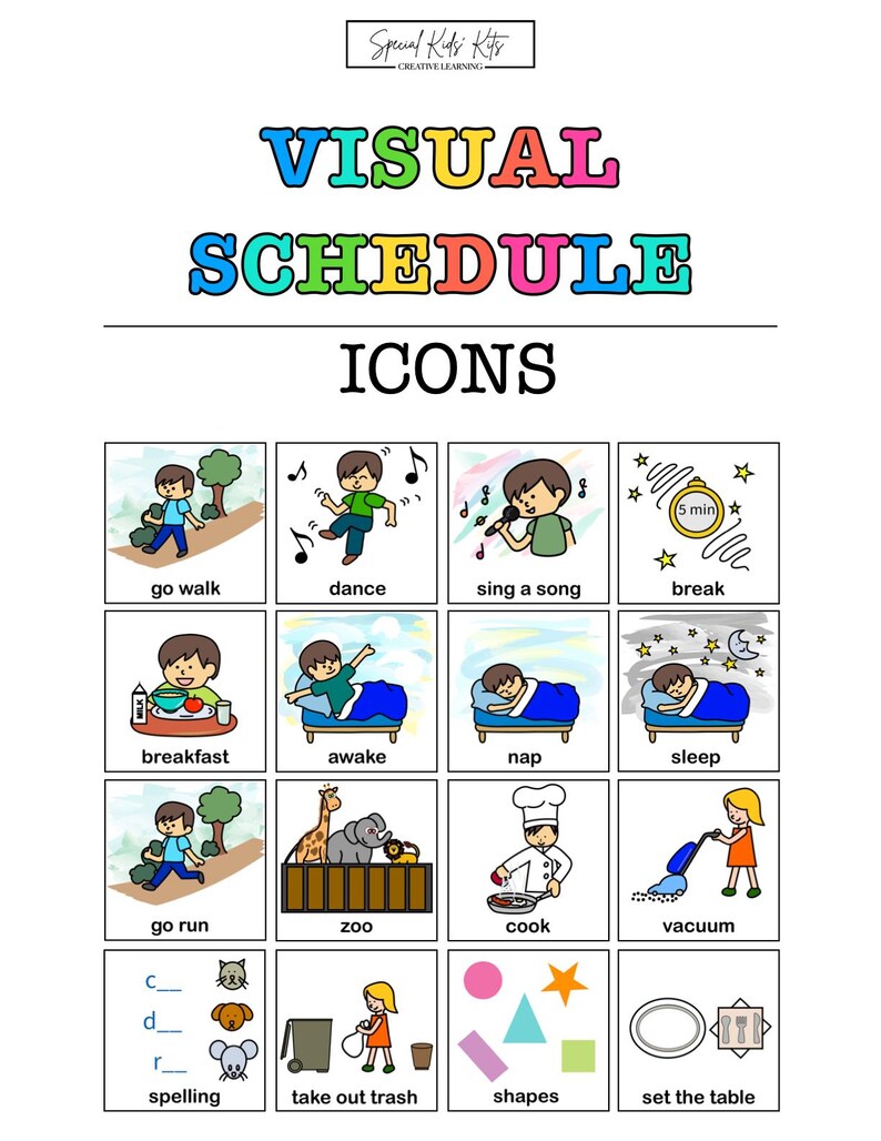 Visual Schedule for Kids Daily Routine Schedule for Kid Chore Chart for ...