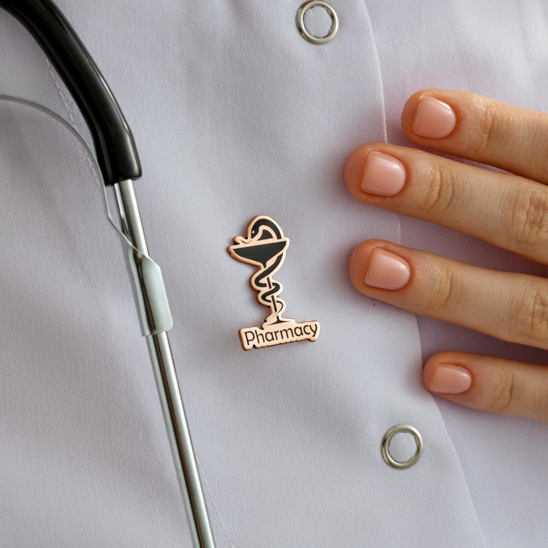 Pharmacy Lapel Pin Pharmacy Logo Brooch Custom Medical Gift for ...