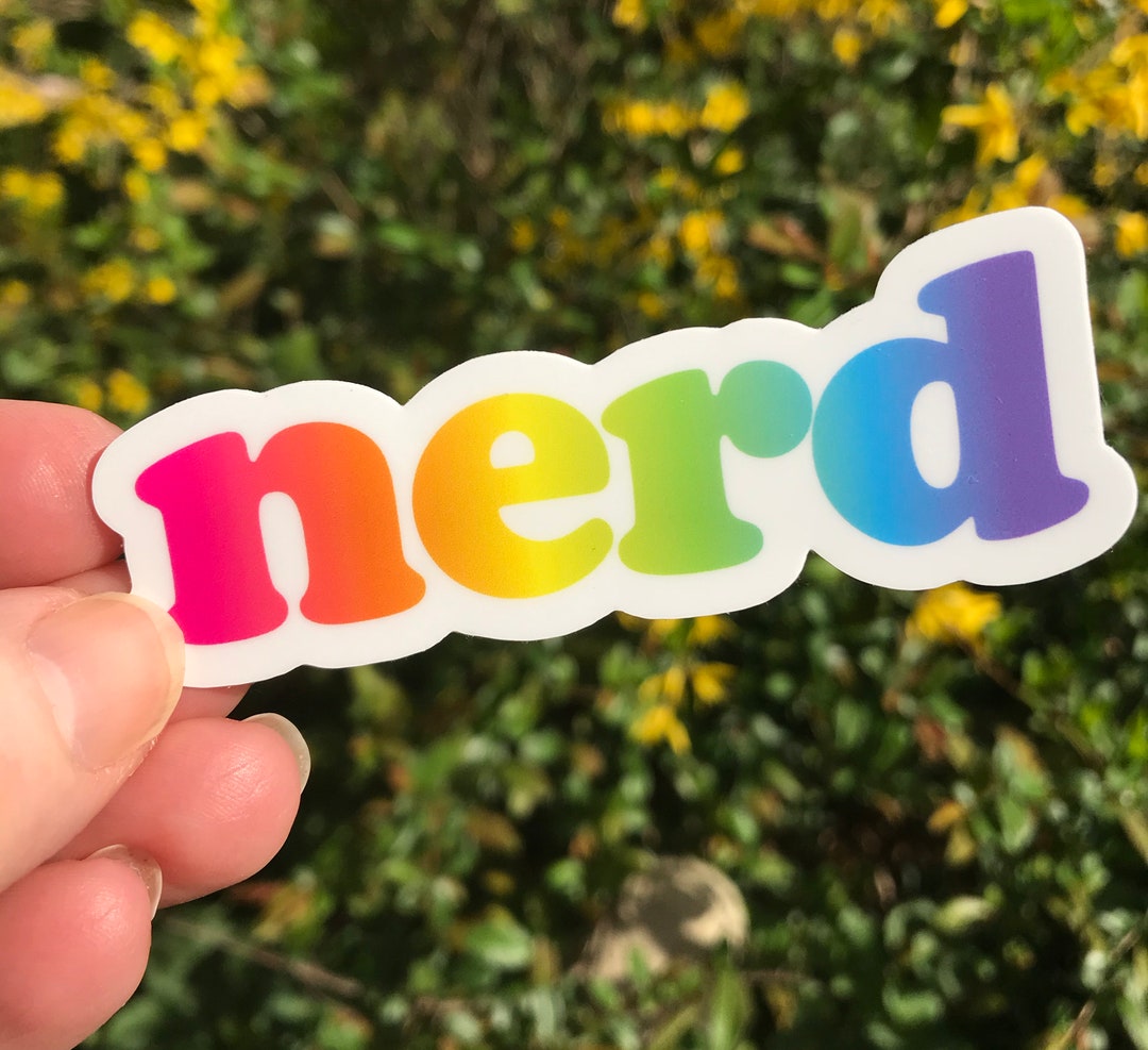 Rainbow Nerd Sticker - Etsy