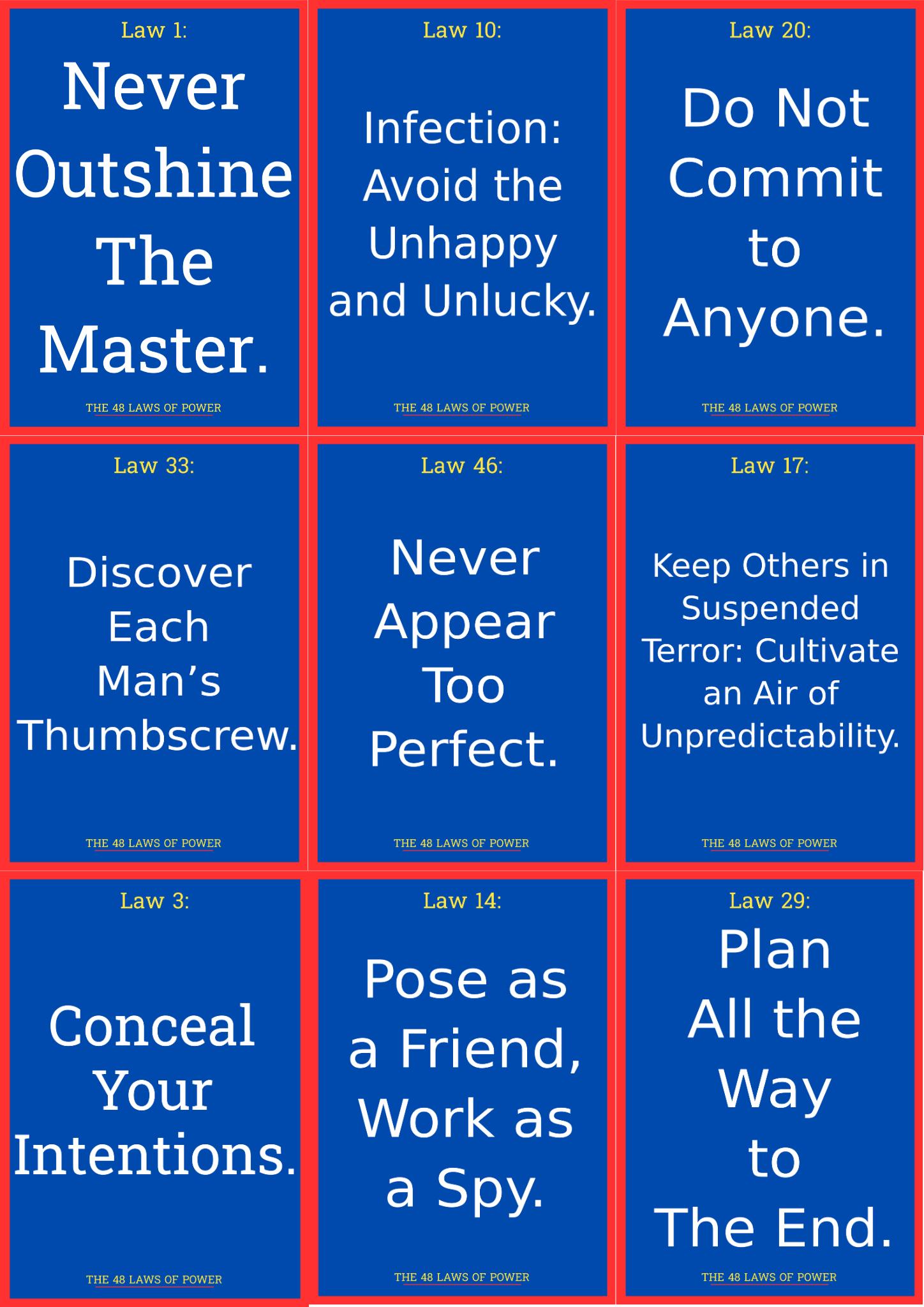 48 Laws of Power X48 Printable Posters ONE for EACH Law of Power Robert ...