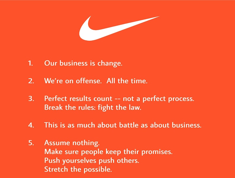 Nike Poster Principles of Nike. Poster From the Movie Air. Phil Knight ...