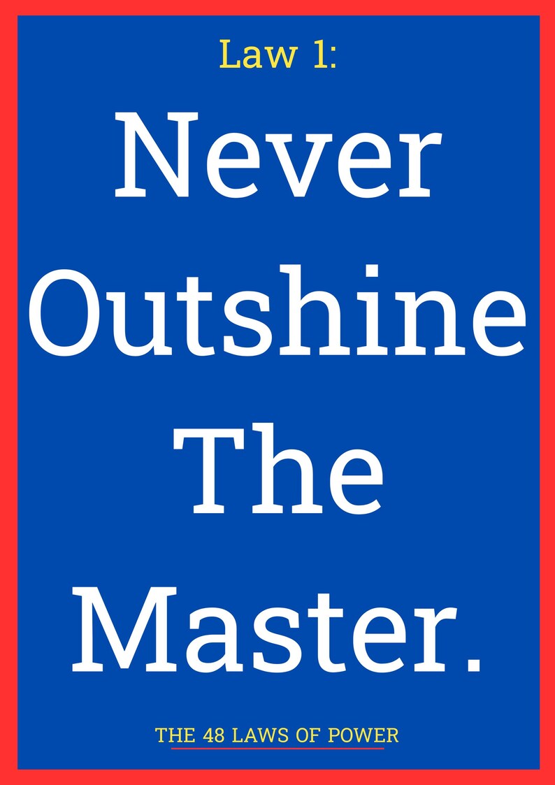 48 Laws of Power Poster Set: Robert Greene Classic Design (printable ...