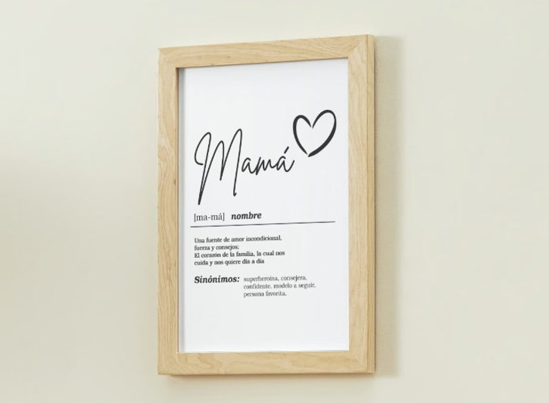 Regalo a Mama /en Español/ Regalo De Día De La Madre/ Impresión De ...