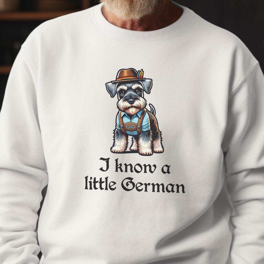 Miniature Schnauzer Lederhosen Oktoberfest Dog Sweatshirt, Funny Dog ...