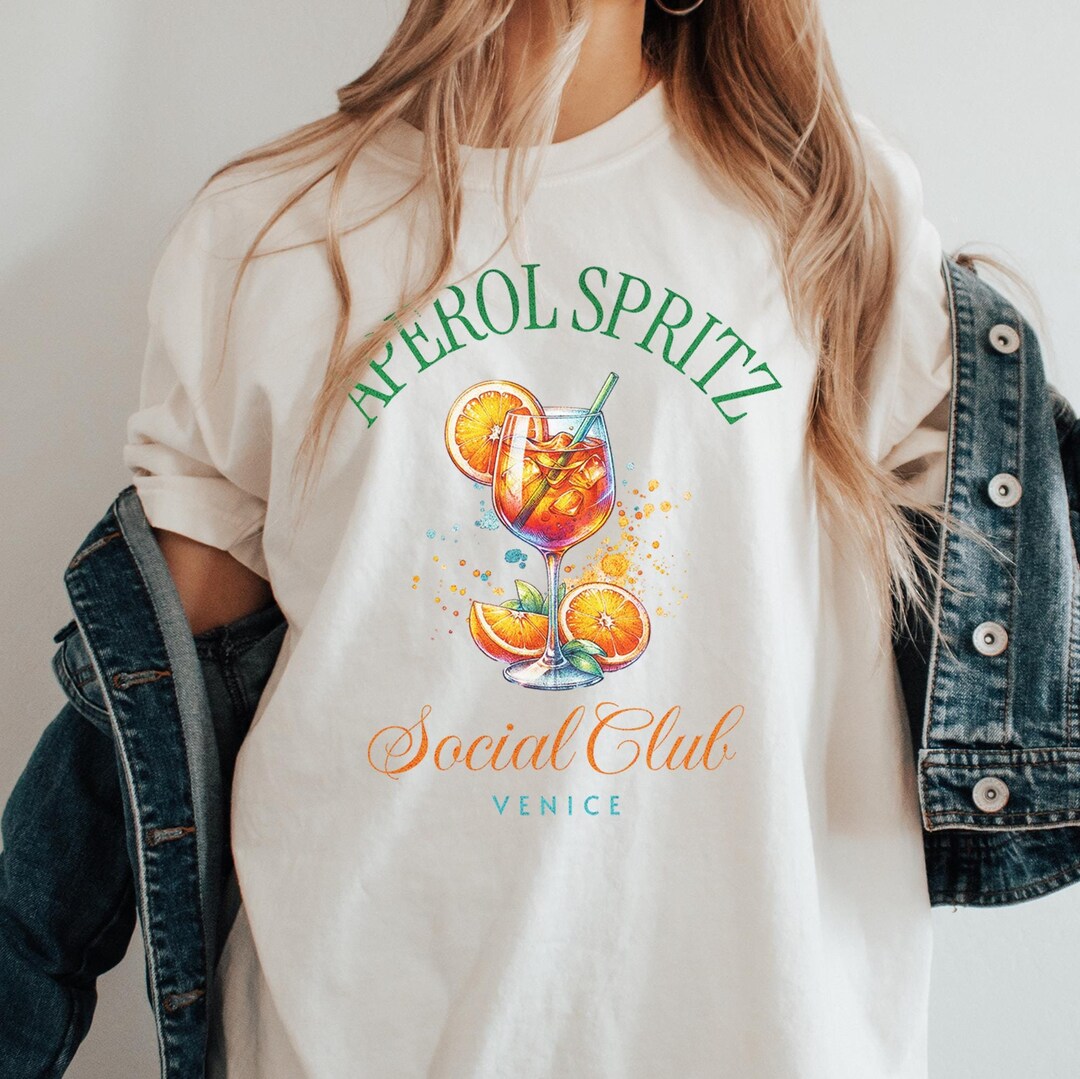 Aperol Spritz T-shirt, Summer Social Club Tee, Italian Drinking Shirt ...