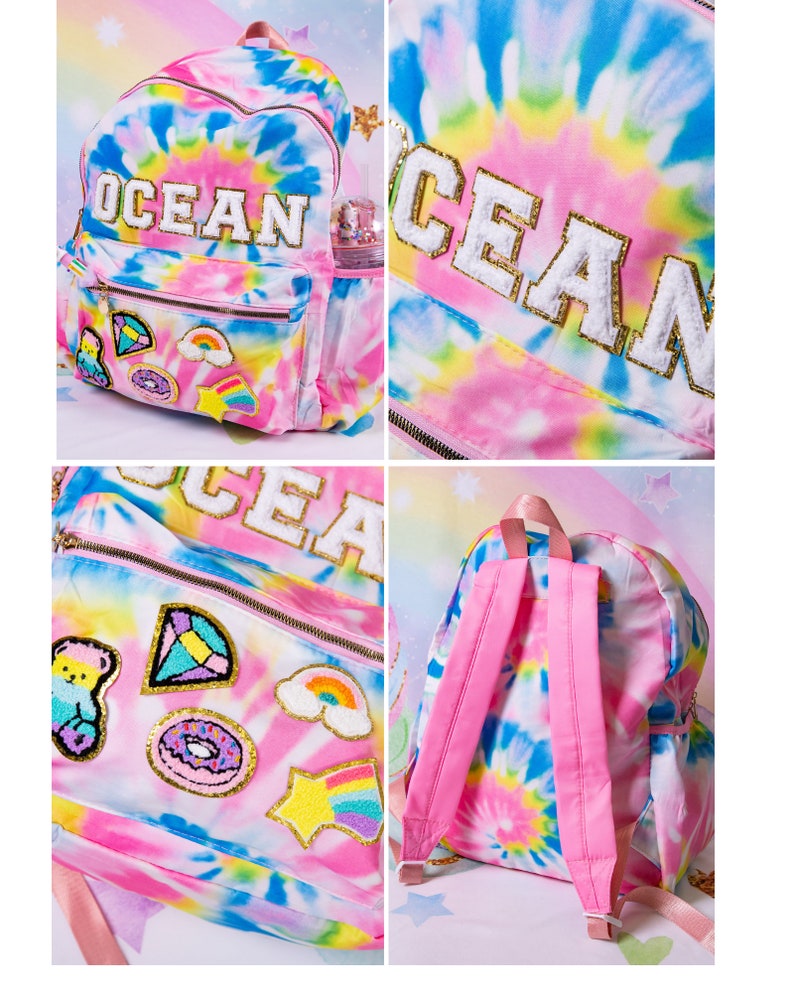 Custom Name Rainbow Backpack: Personalized Kids Nylon Backpack - Etsy