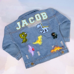 Kids Jean Jacket, Personalized Denim Jacket, Chenille Patch Jacket for ...