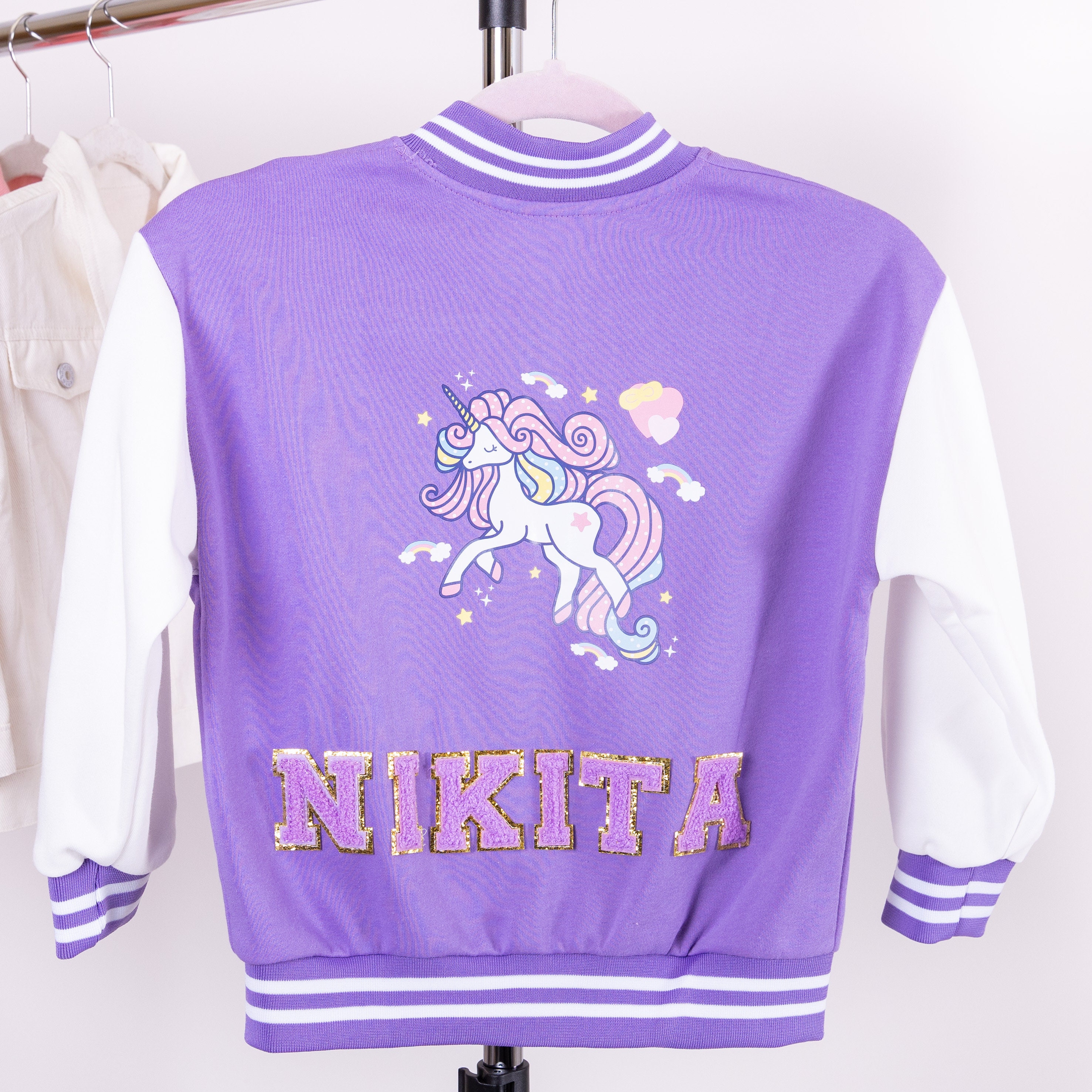 Kids Personalized Unicorn Varsity Jacket: Custom Letterman Style - Etsy