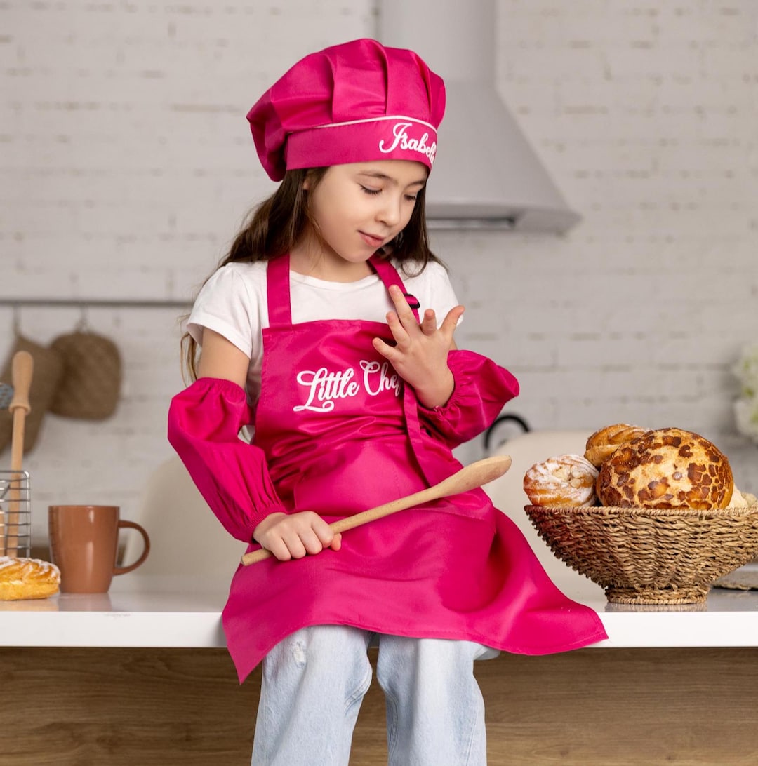 Girls Cooking Class Apron, Little Chief Personalized Kid’s Apron Set ...