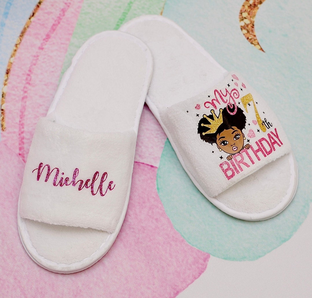 Birthday Kids Slippers, It's My Birthday Slippers, Birthday Spa Party ...