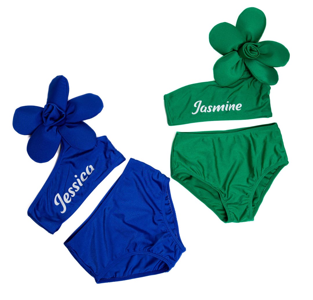Personalized Flowers Bikini for Girls, Custom Flower Swimwear, Fashion ...