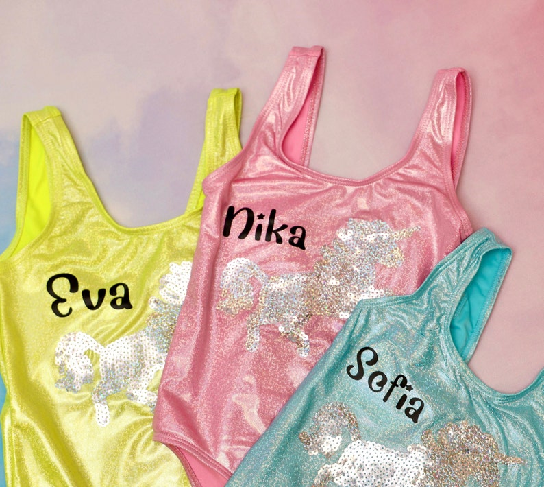 Personalized Sequin Unicorn Swimsuit: Girls Custom Swimwear - Etsy