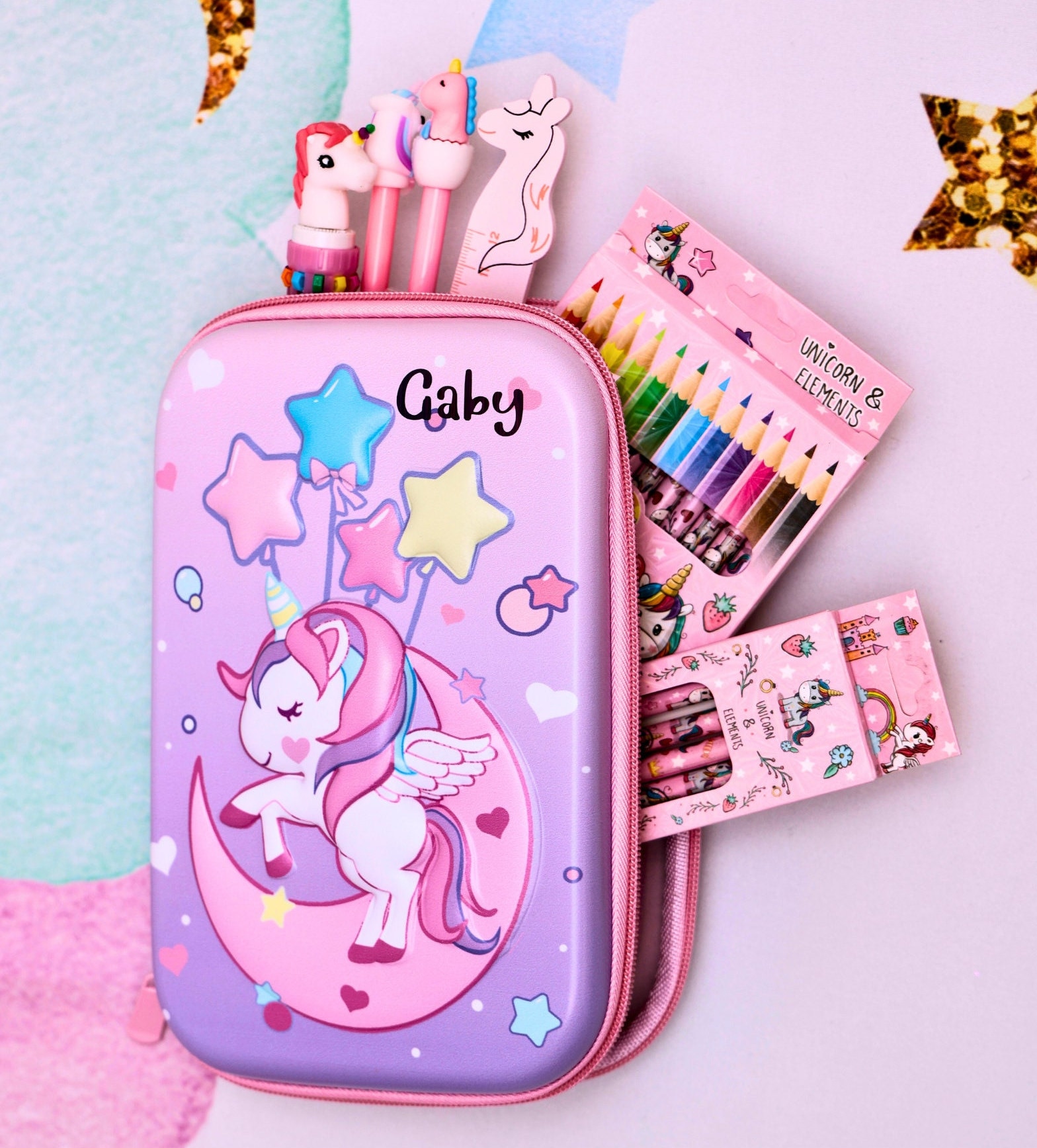Unicorn School Supplies, Personalized Unicorn Pencil Case, Unicorn ...