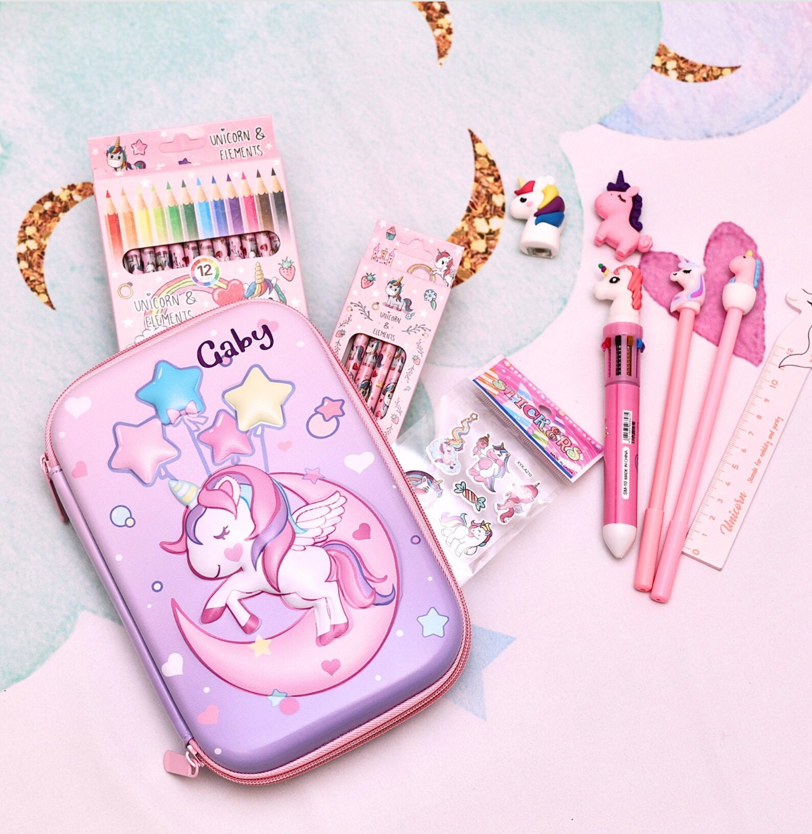 Unicorn School Supplies, Personalized Unicorn Pencil Case, Unicorn ...