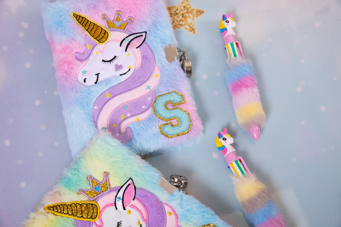 Custom Unicorn Fluffy Diary: Kids Journal With Pen - Etsy