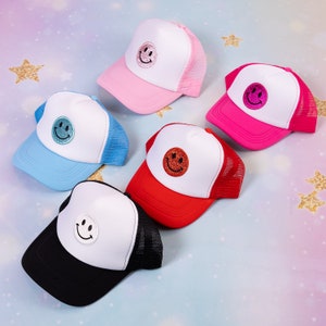 Custom Sequin Smiley Face Kid's Trucker Hat - Etsy