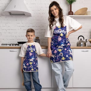 Personalized Unicorn Apron for Mama and Her Mini, Custom Matching ...