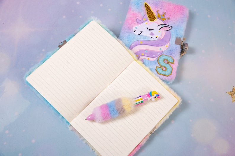 Custom Unicorn Fluffy Diary: Kids Journal With Pen - Etsy