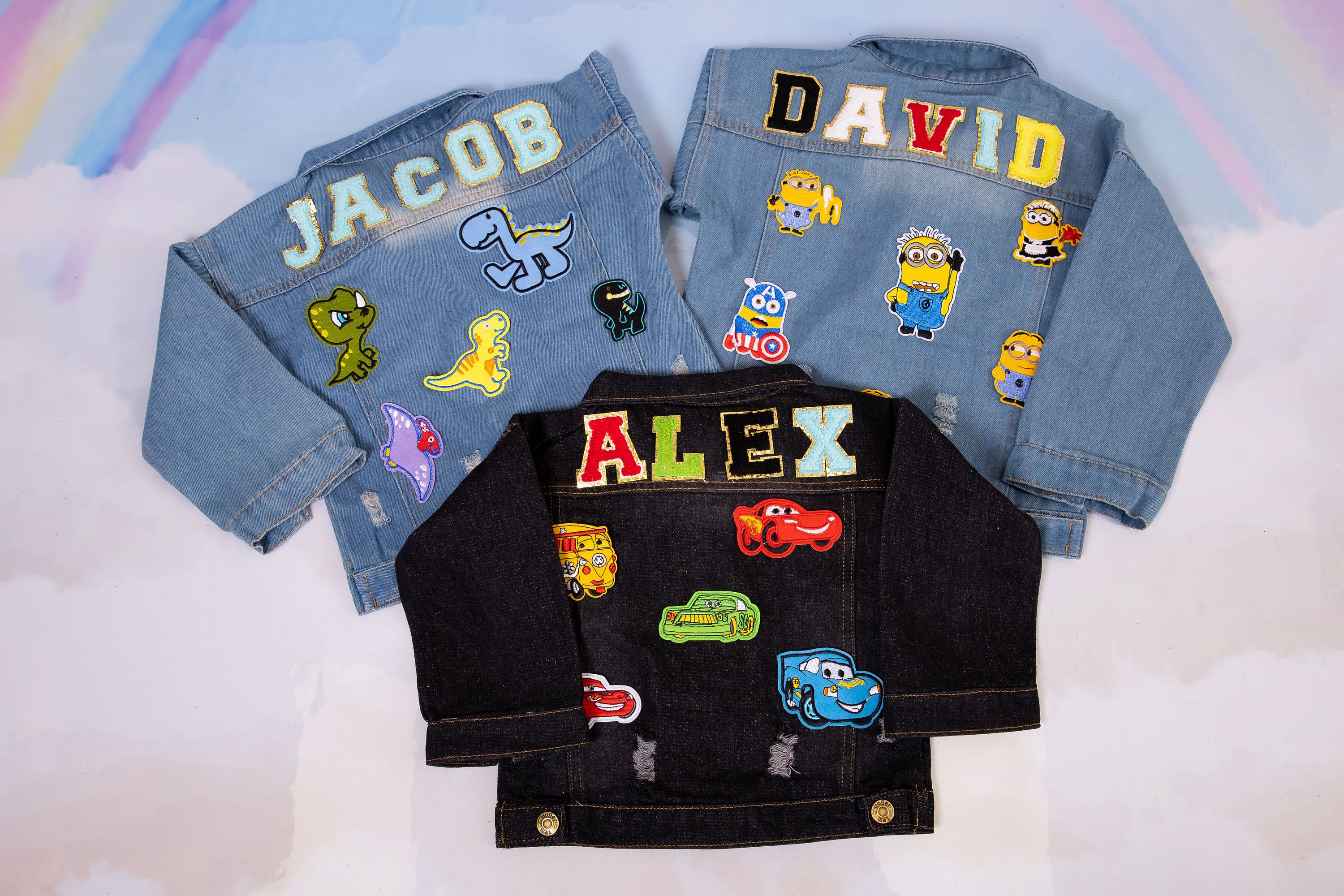 Kids Jean Jacket, Personalized Denim Jacket, Chenille Patch Jacket for ...