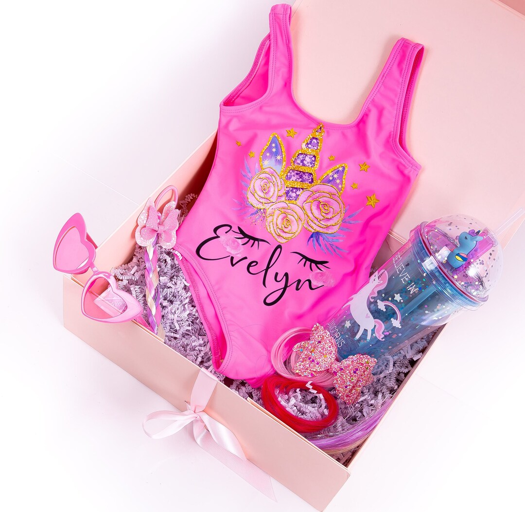 Unicorn Gift Box, Unicorn Kids Swimsuit, Unicorn Gift, Unicorn Custom ...
