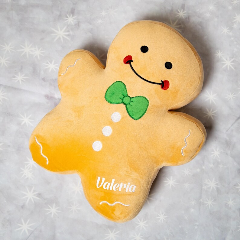 Personalized Gingerbread Man Sherpa Pillow: Christmas Decor, Kids Gift ...