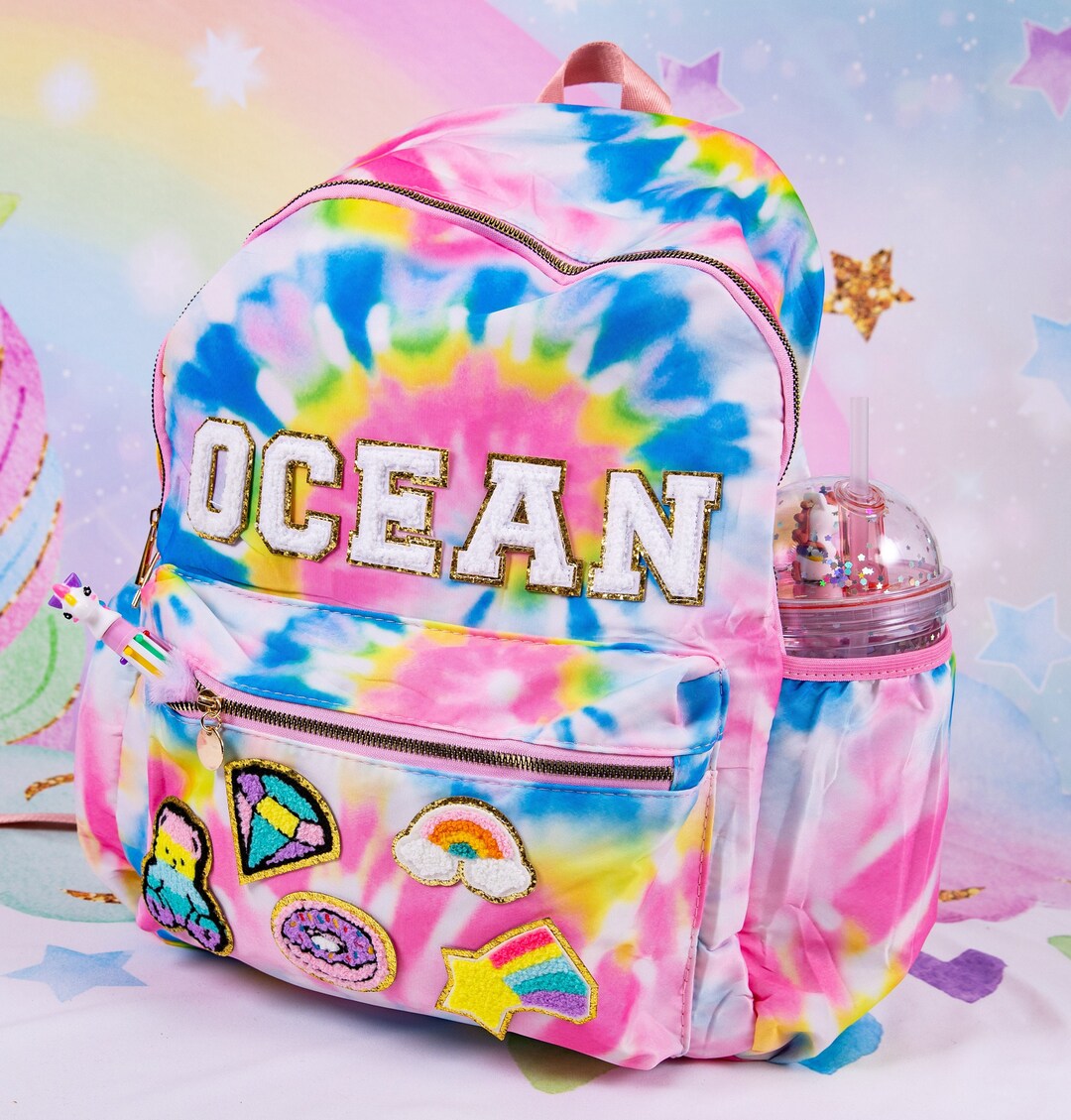 Multicolor Rainbow Backpack, Custom Kids Backpack, Personalized Kids ...