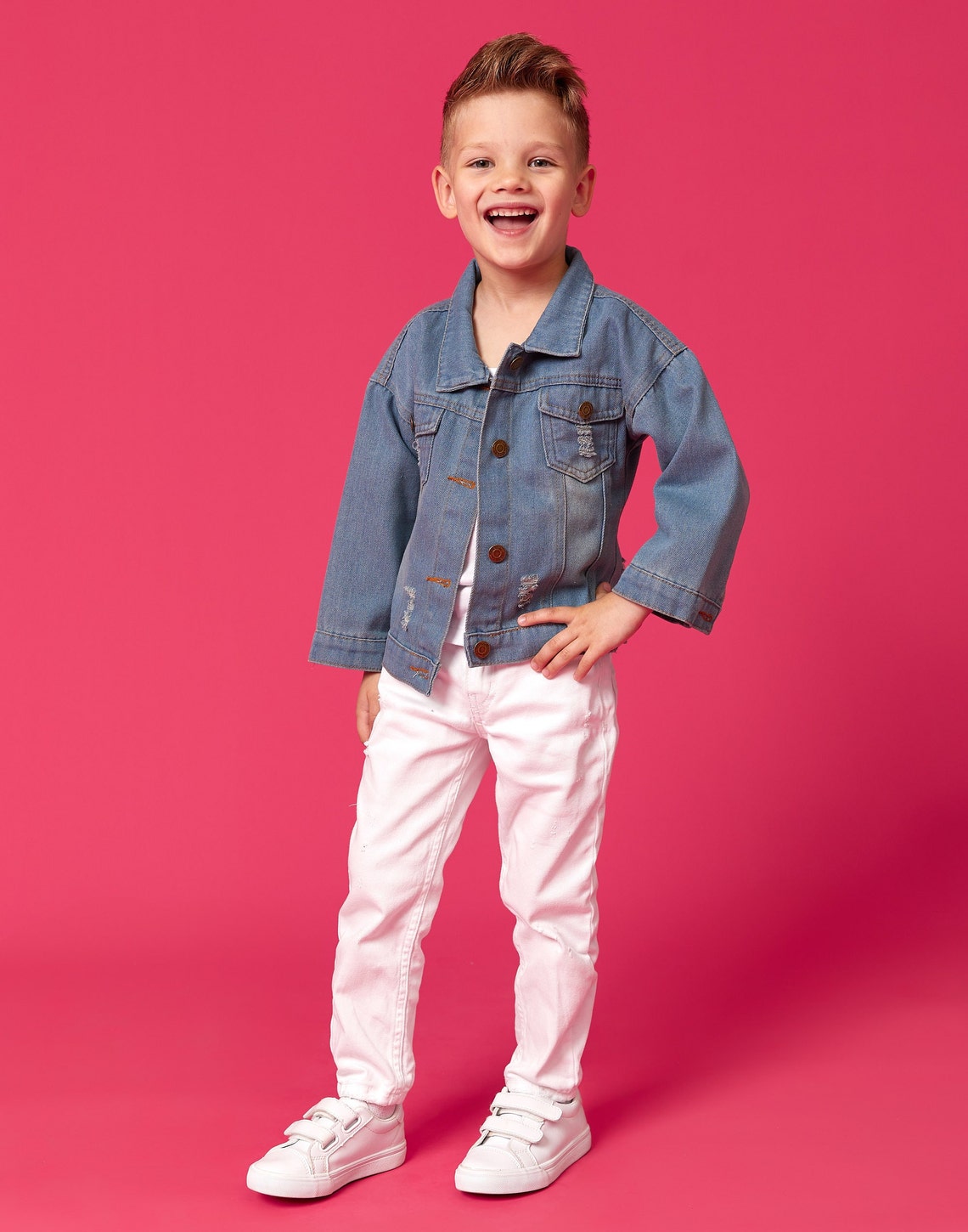 Personalized Boys Denim Jacket: Custom Chenille Patch Kid's Jean Jacket ...