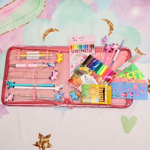 Custom Unicorn Pencil Case Set: Sparkling School Supplies Gift - Etsy