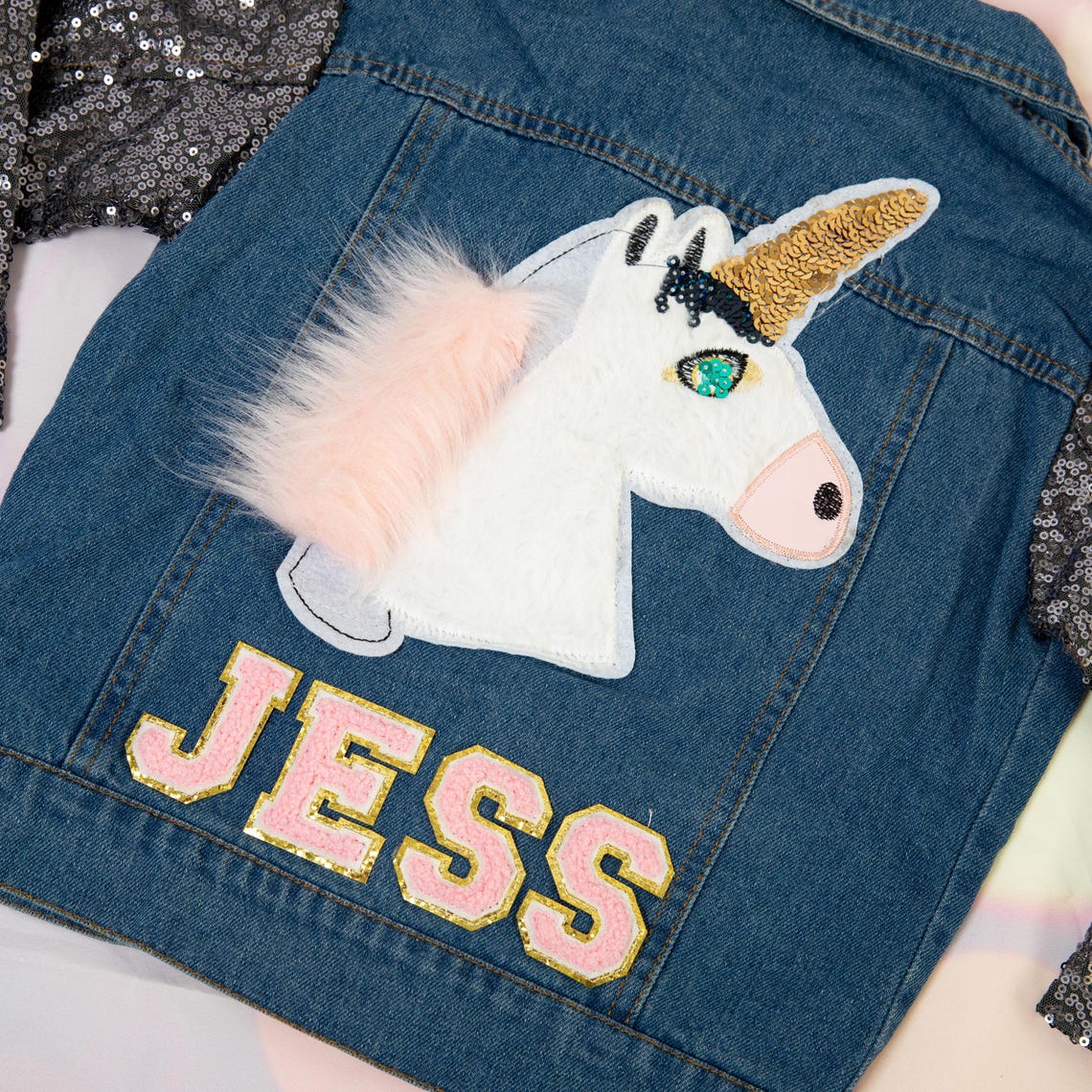 Personalized Kids Denim Jacket: Custom Name & Patches - Etsy