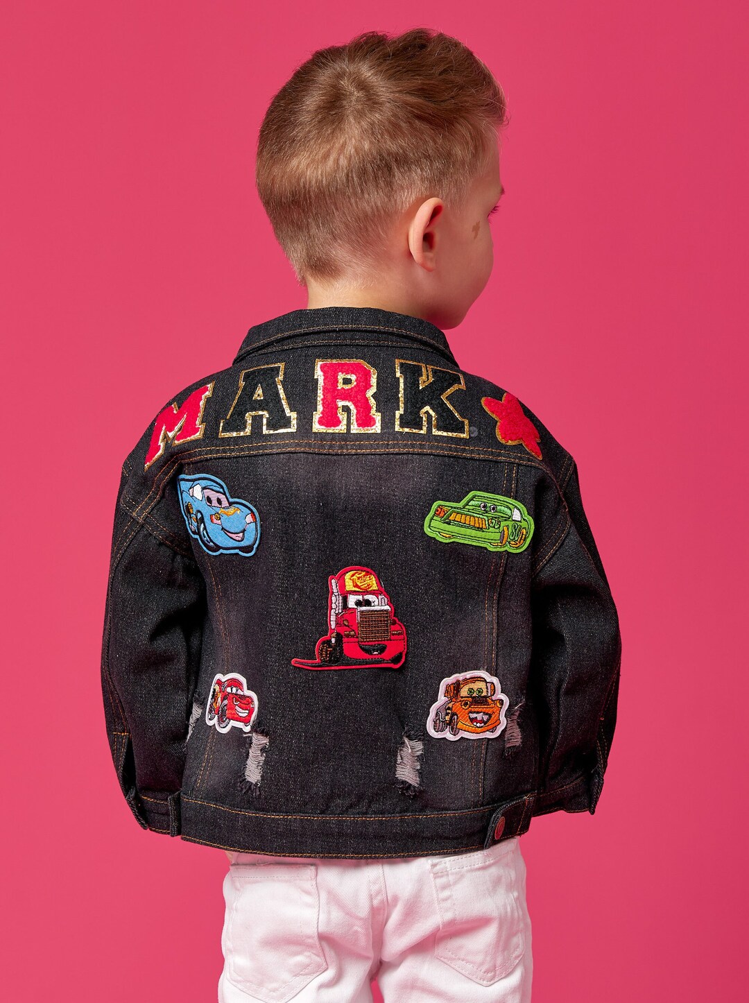 Kids Jean Jacket, Personalized Denim Jacket, Chenille Patch Jacket for ...