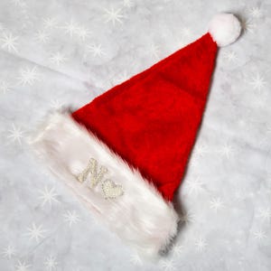 Personalized Santa Hats, Kids Custom Santa Hat With Pearls Letters ...