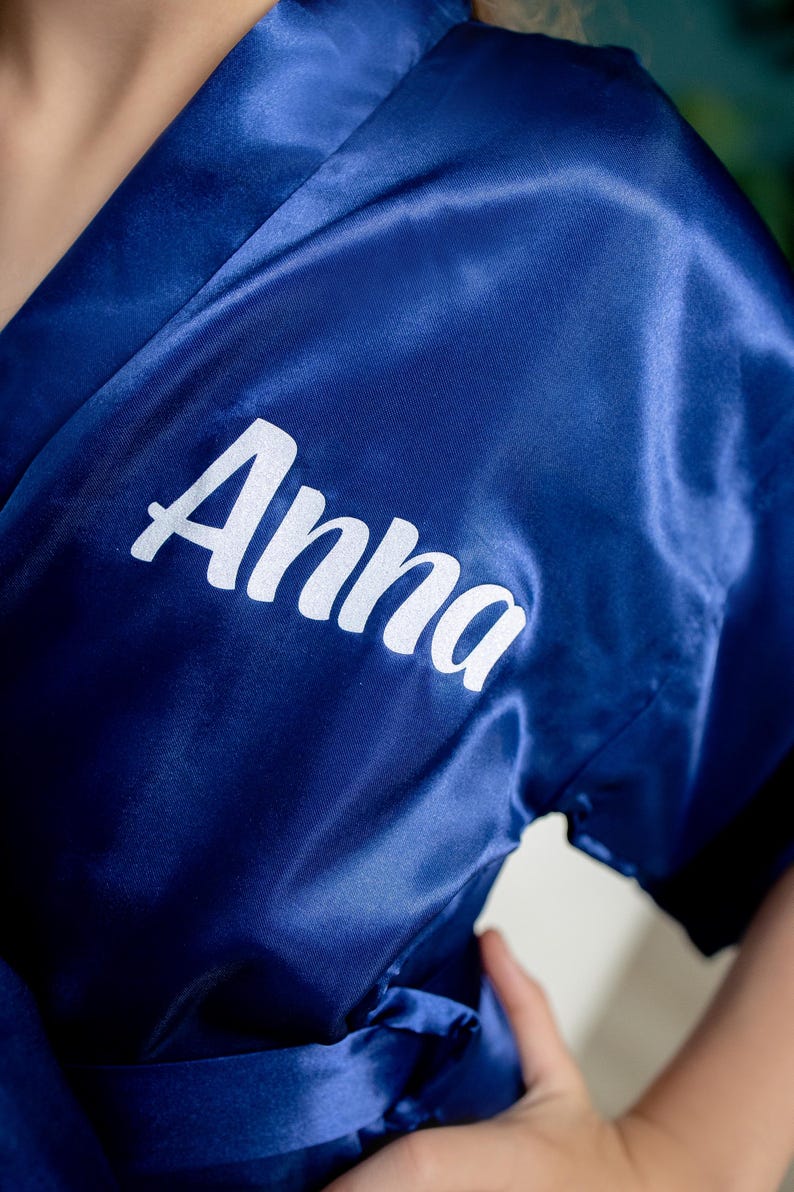 Personalized Satin Kids Robe: Custom Spa Party, Flower Girl Gift - Etsy