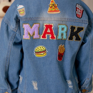 Personalized Kids Denim Jacket: Custom Letter Patches, Birthday Gift - Etsy