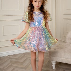 Kids Sequin Dress: Colorful Toddler Party Dress - Etsy