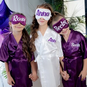 Personalized Satin Kids Robe: Custom Spa Party, Flower Girl Gift - Etsy