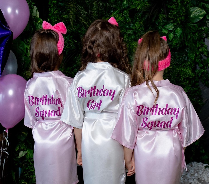 Personalized Satin Kids Robe: Spa Party, Flower Girl Robe - Etsy