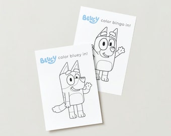 Bluey Characters Scene Coloring Worksheet Busy Book for Kids, Printable ...