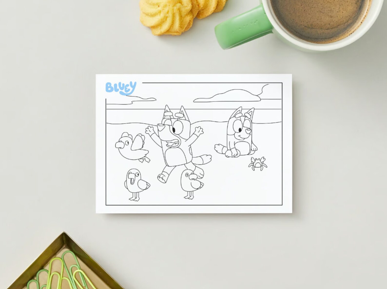 Bluey Characters Scene Coloring Worksheet Busy Book for Kids, Printable ...